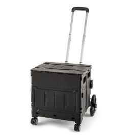 Black Plastic Folding Craft/Sewing and Hobby Trolley with Stair ...